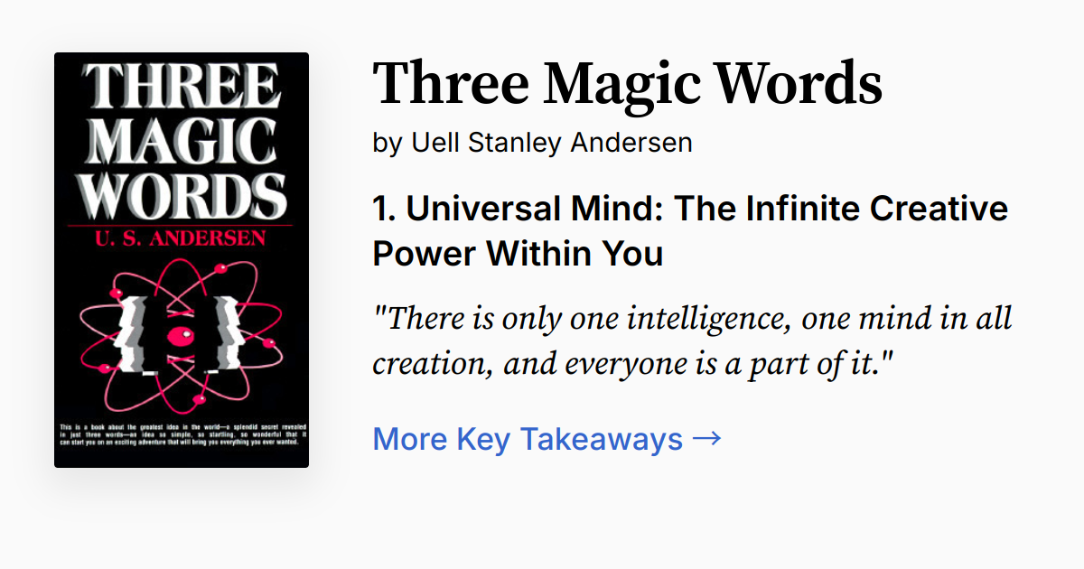 Three Magic Words | Summary, Quotes, FAQ, Audio