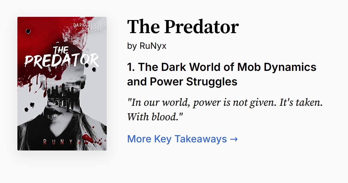 The Predator by RuNyx | Summary, Quotes, FAQ, Audio