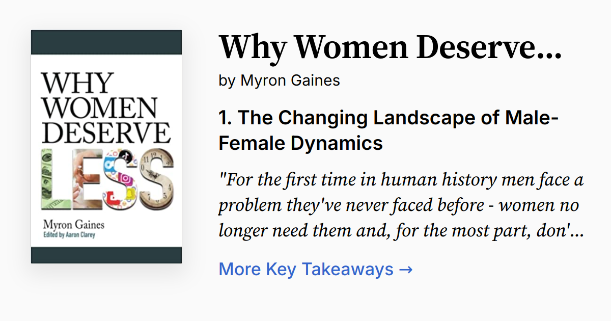 Why Women Deserve Less | Summary, Quotes, FAQ, Audio