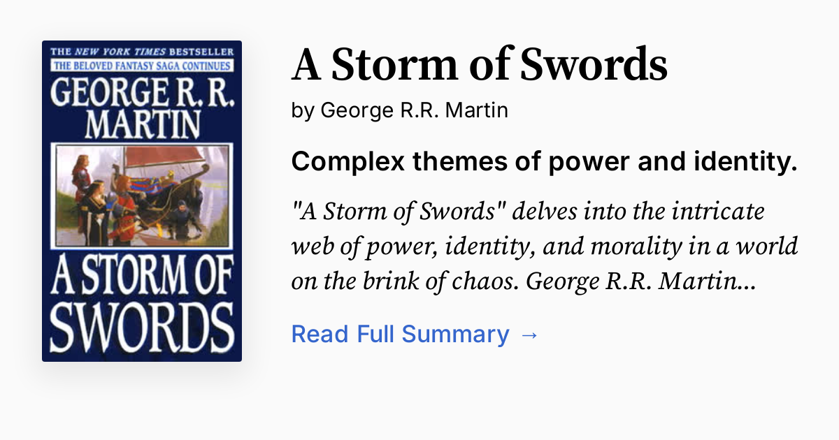 A Storm of Swords | Summary, Audio, Analysis, FAQ