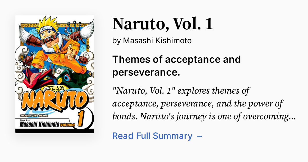 Naruto, Vol. 1 by Masashi Kishimoto | Summary, Analysis