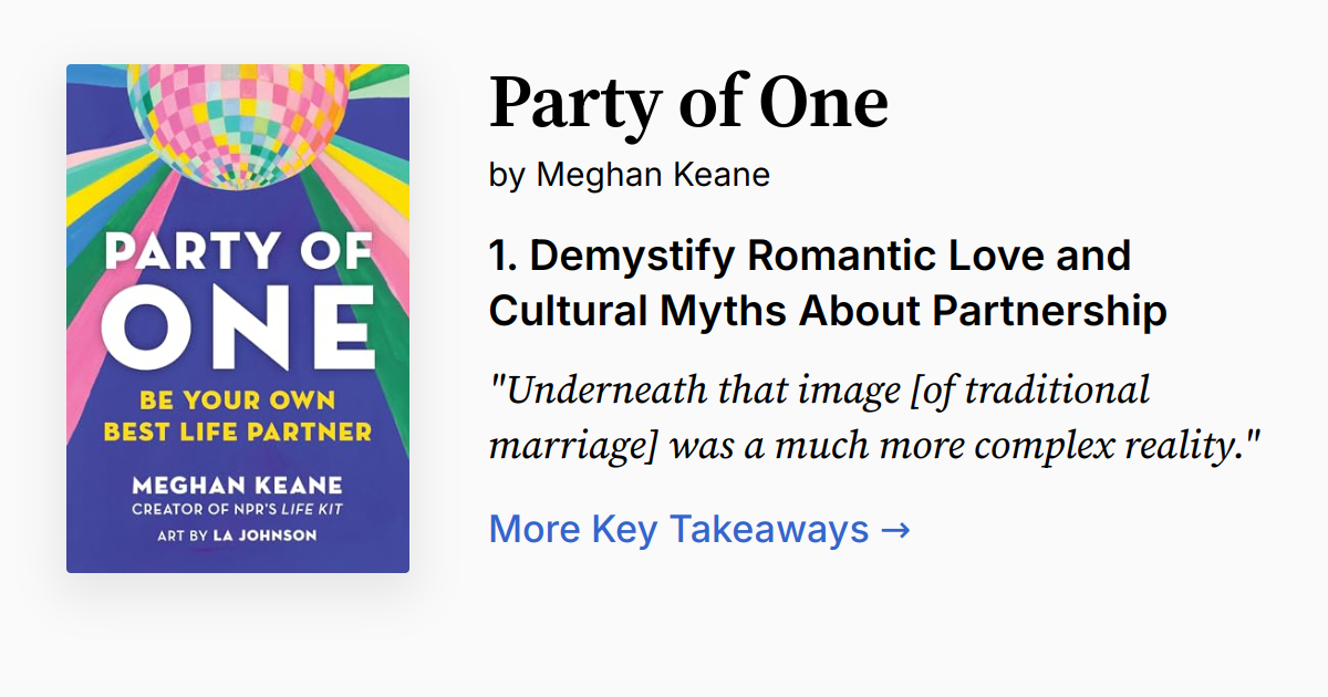 Party of One by Meghan Keane | Summary, Audio, Quotes