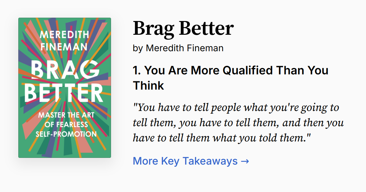 Brag Better by Meredith Fineman | Summary, Audio, Quotes, FAQ