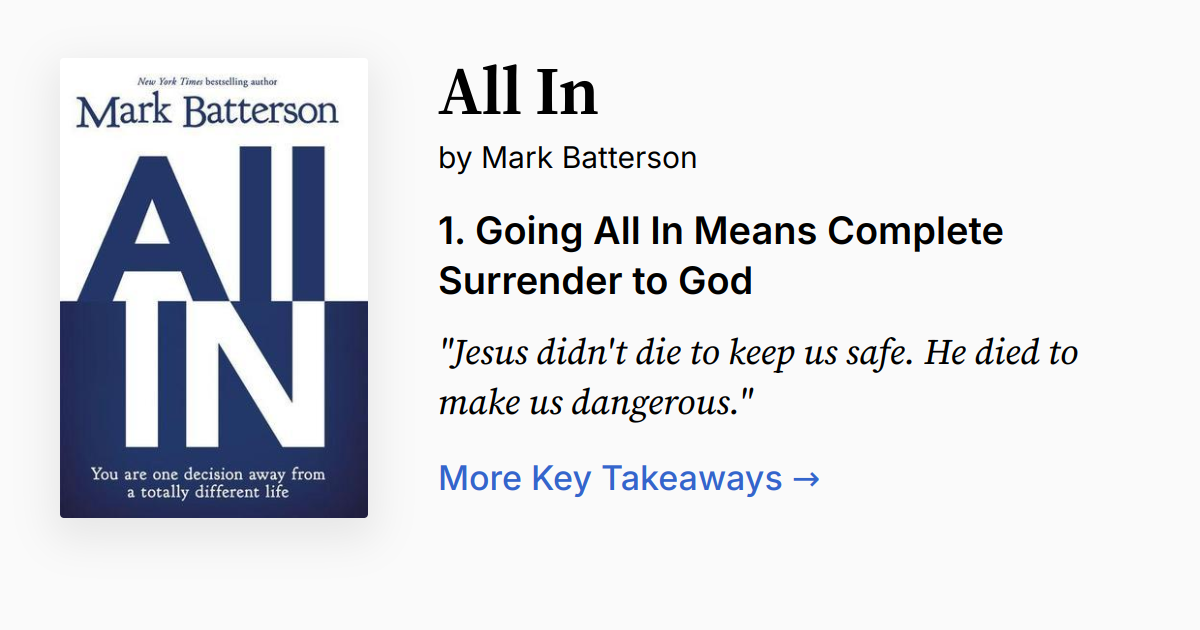 All In by Mark Batterson | Summary, Quotes, FAQ, Audio