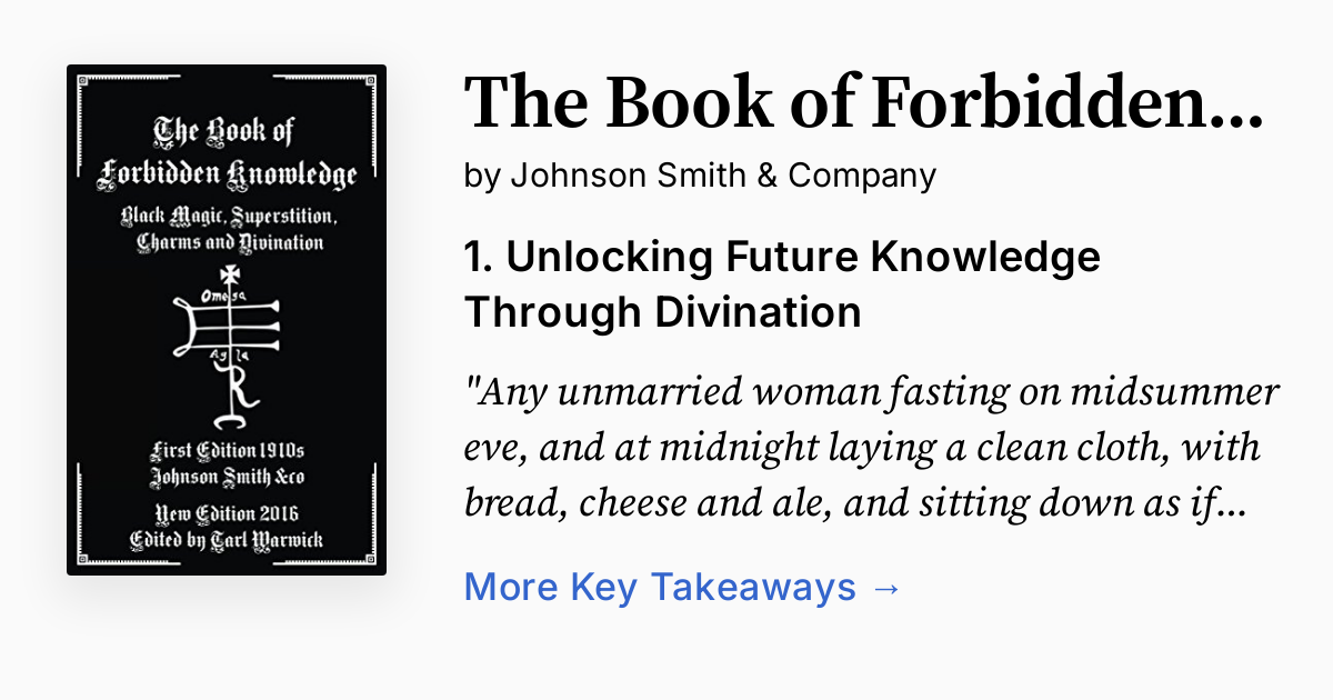 The Book of Forbidden Knowledge | Summary, Audio, Quotes, FAQ