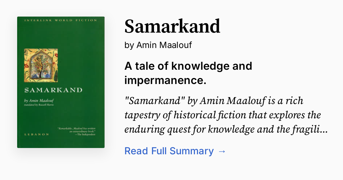 Samarkand by Amin Maalouf | Summary, Analysis, FAQ