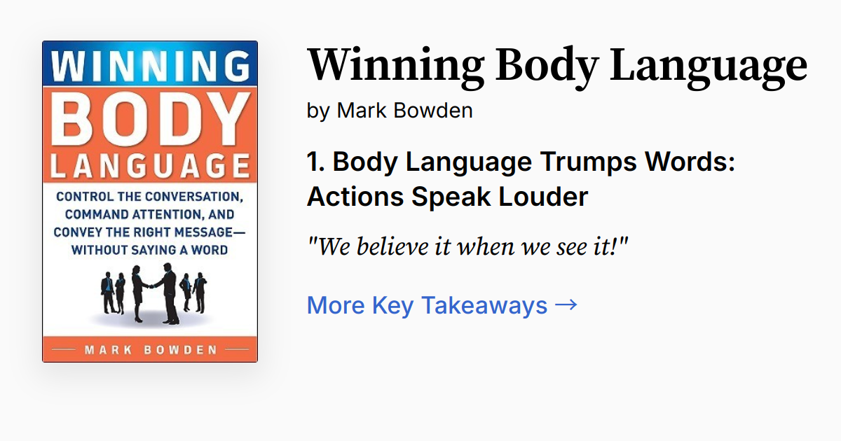Winning Body Language | Summary, Quotes, FAQ, Audio