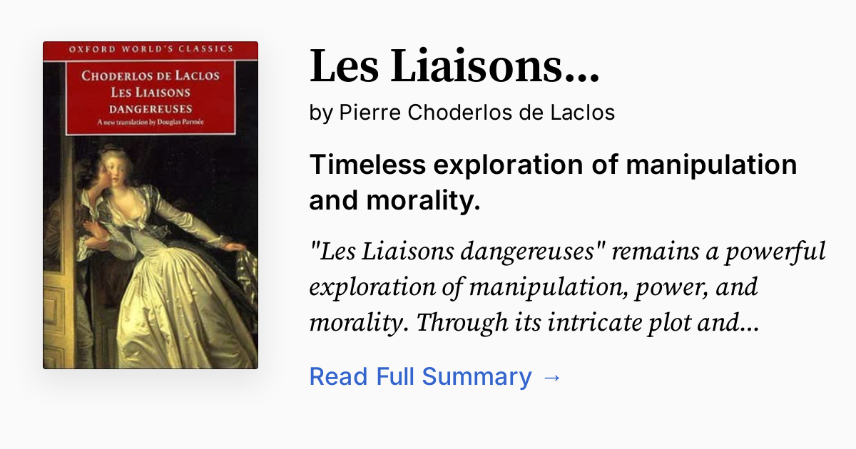Les Liaisons dangereuses | Summary, Audio, Analysis, FAQ