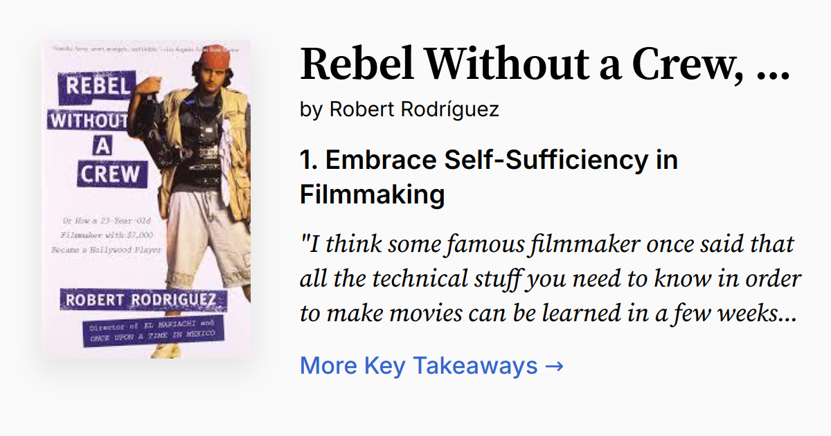 Rebel Without a Crew, or How a 23-Year-Old Filmmaker with $7,000 Became ...
