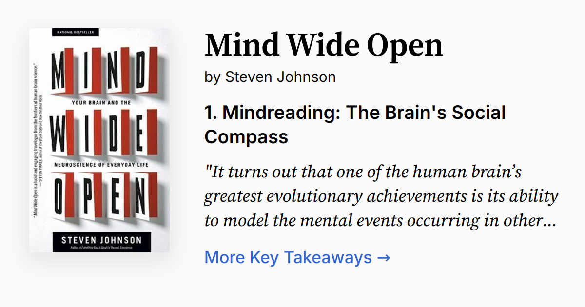 Mind Wide Open by Steven Johnson | Summary, Audio, Quotes, FAQ