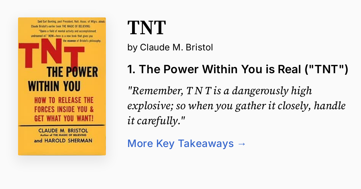 TNT by Claude M. Bristol | Summary, Audio, Quotes