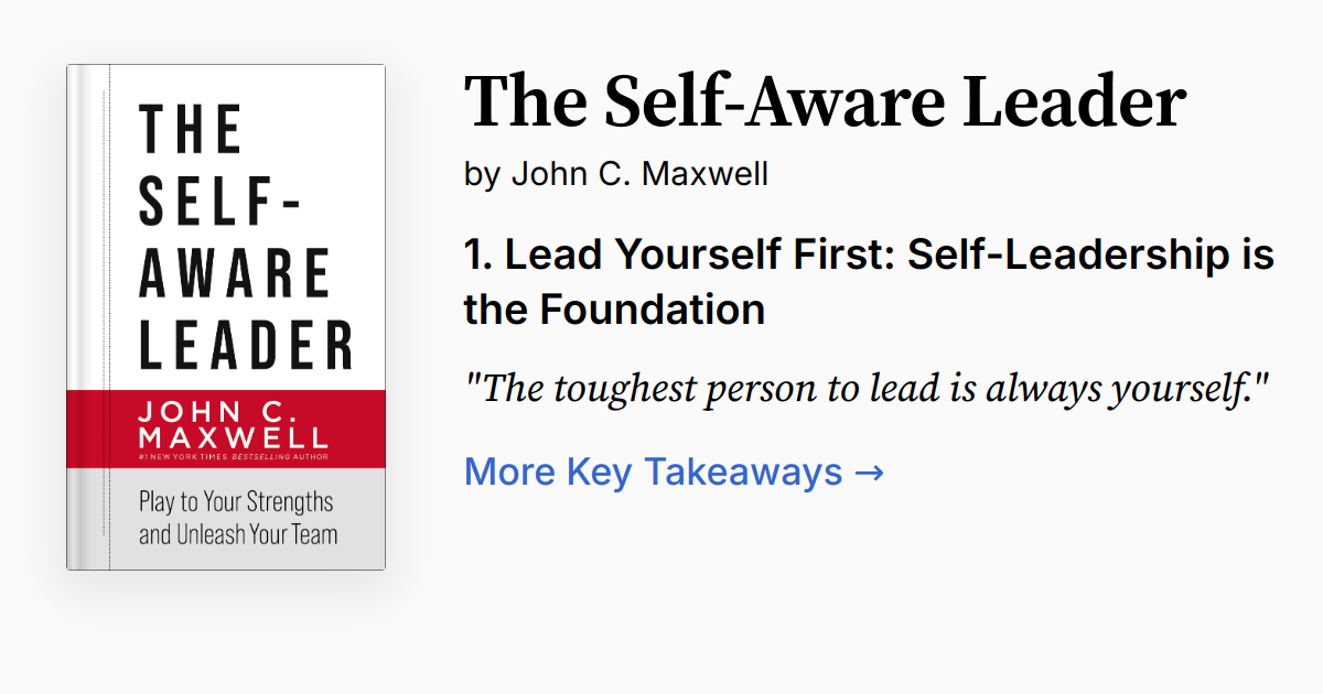 The Self-Aware Leader | Summary, Audio, Quotes, FAQ