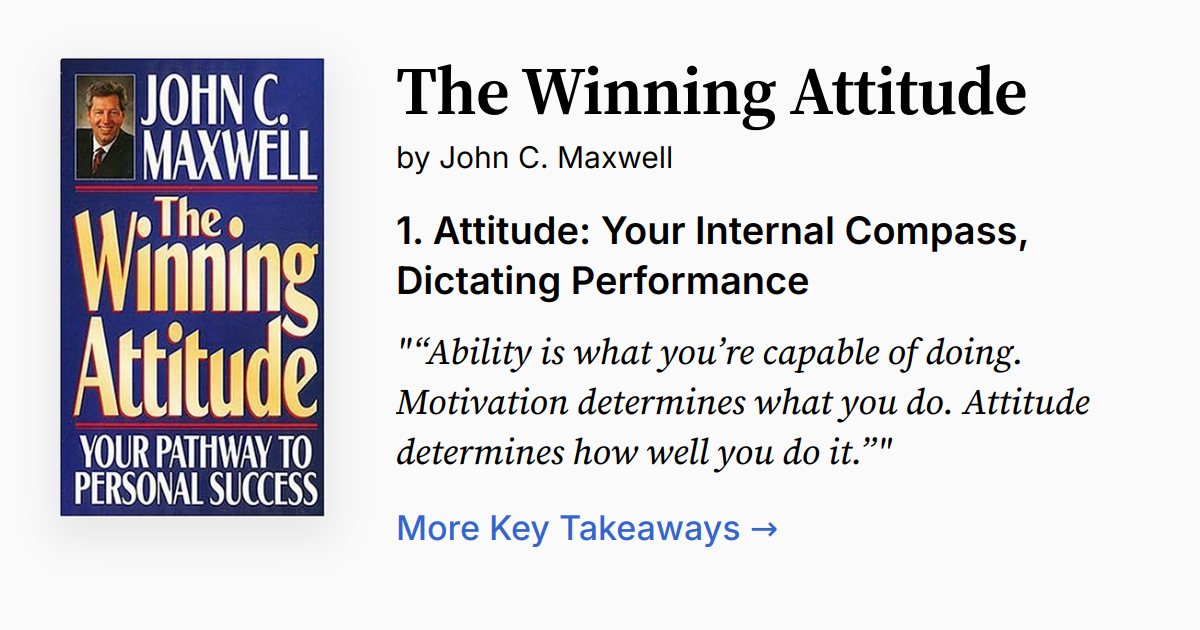 The Winning Attitude | Summary, Audio, Quotes