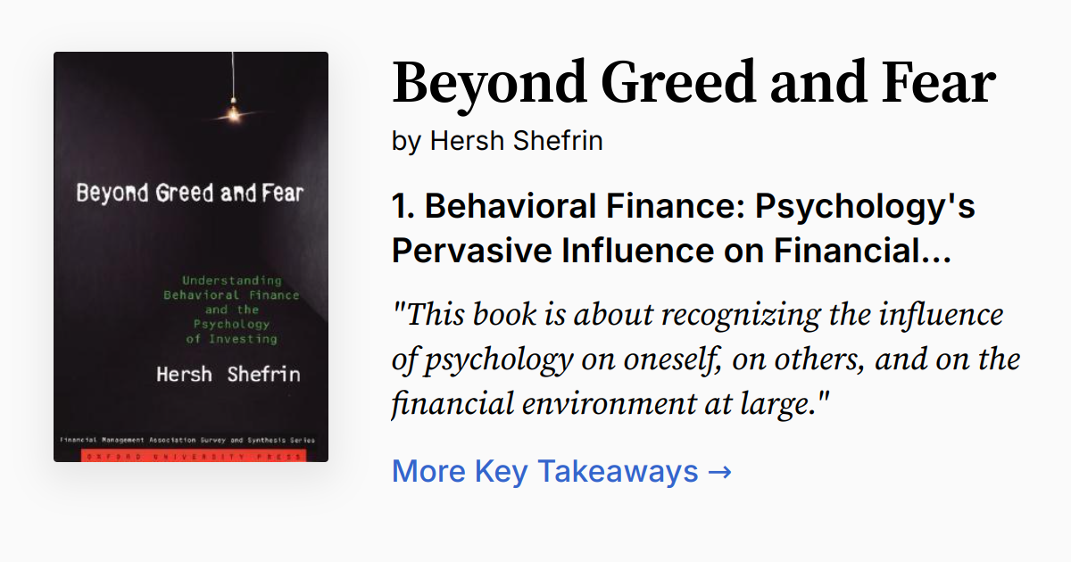 Beyond Greed and Fear | Summary, Audio, Quotes, FAQ
