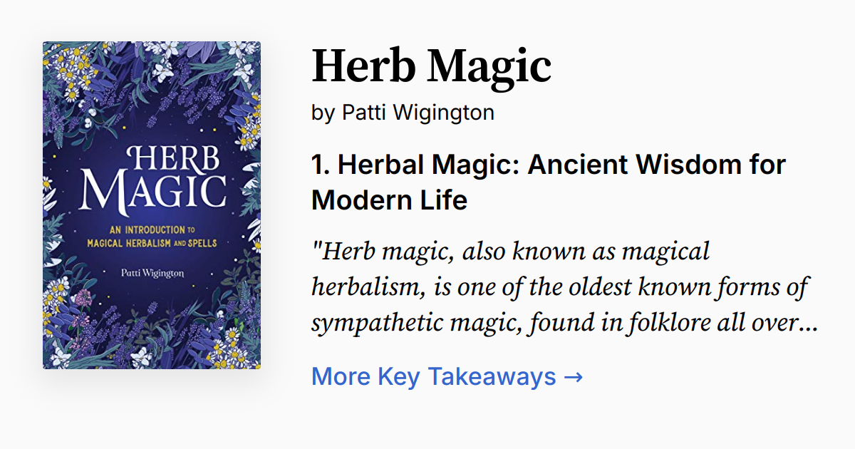 Herb Magic by Patti Wigington | Summary, Audio, Quotes, FAQ