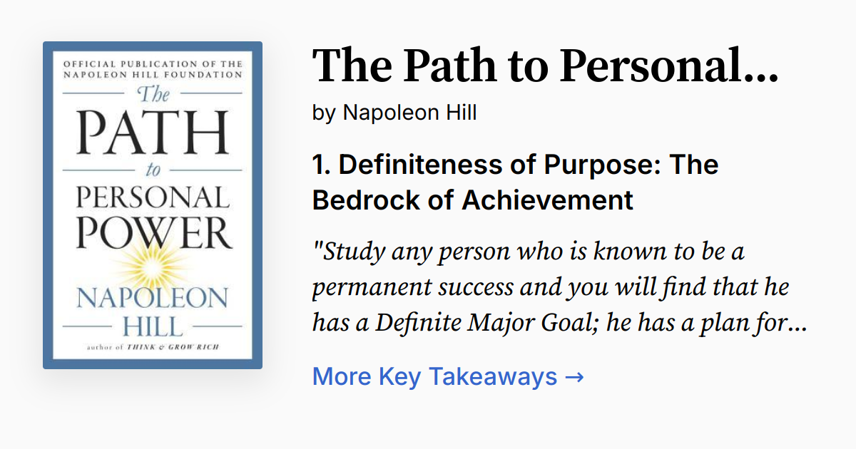 The Path to Personal Power | Summary, Audio, Quotes