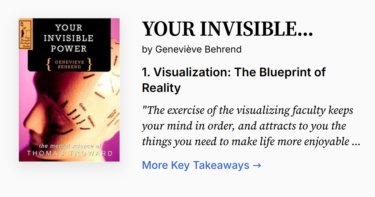YOUR INVISIBLE POWER | Summary, Audio, Quotes, FAQ