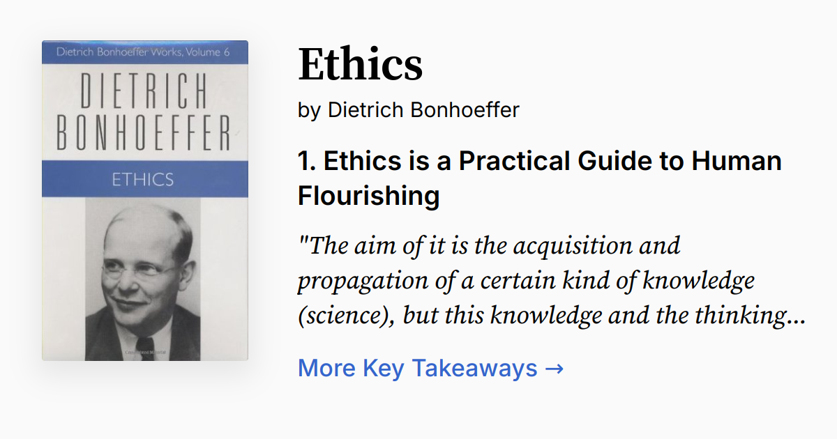 Ethics by Dietrich Bonhoeffer | Summary, Audio, Quotes, FAQ