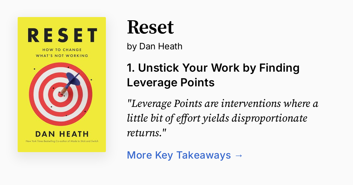 Reset by Dan Heath | Summary, Audio, Quotes, FAQ