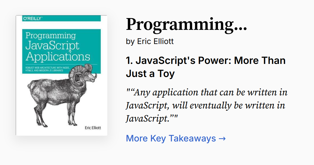 Programming Javascript Applications | Summary, Quotes, FAQ, Audio