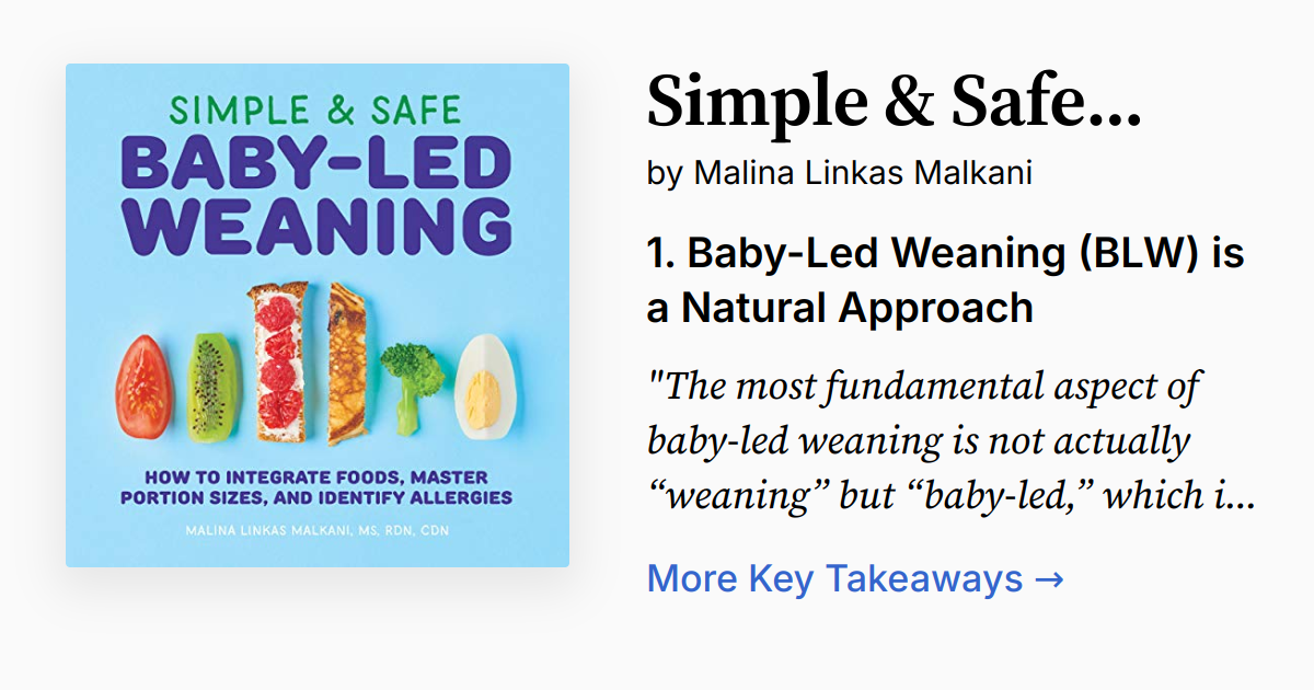 Simple & Safe Baby-Led Weaning | Summary, Audio, Quotes, FAQ