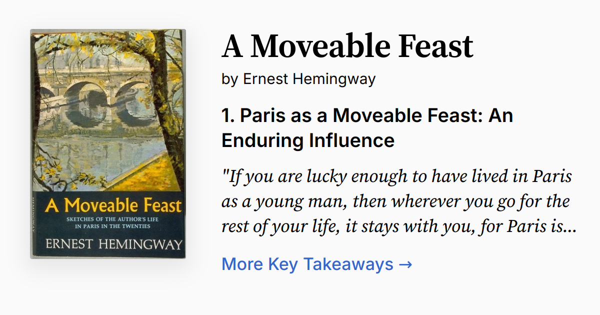 A Moveable Feast | Summary, Audio, Quotes, FAQ