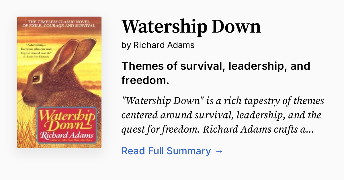 Watership Down by Richard Adams | Summary, Audio, Analysis, FAQ