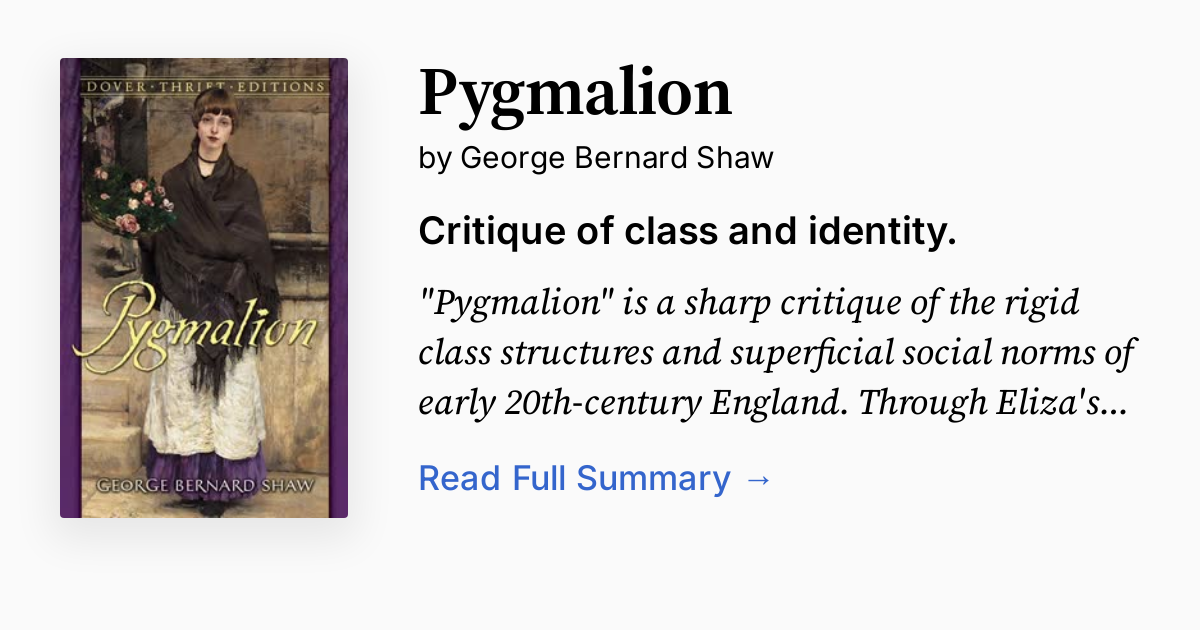 Pygmalion by George Bernard Shaw | Summary, Analysis, FAQ