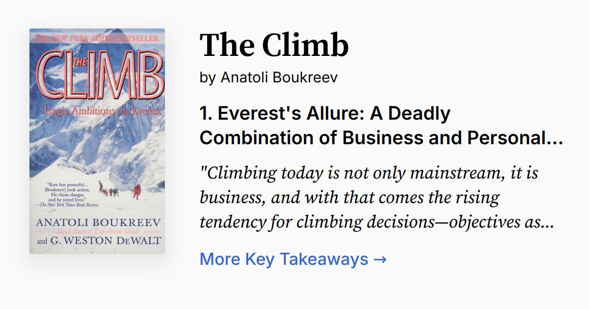 The Climb by Anatoli Boukreev | Summary, Audio, Quotes, FAQ
