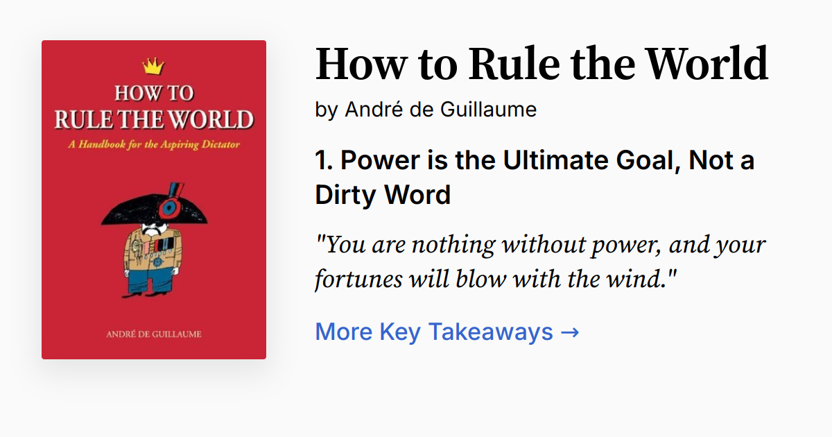 How to Rule the World | Summary, Audio, Quotes