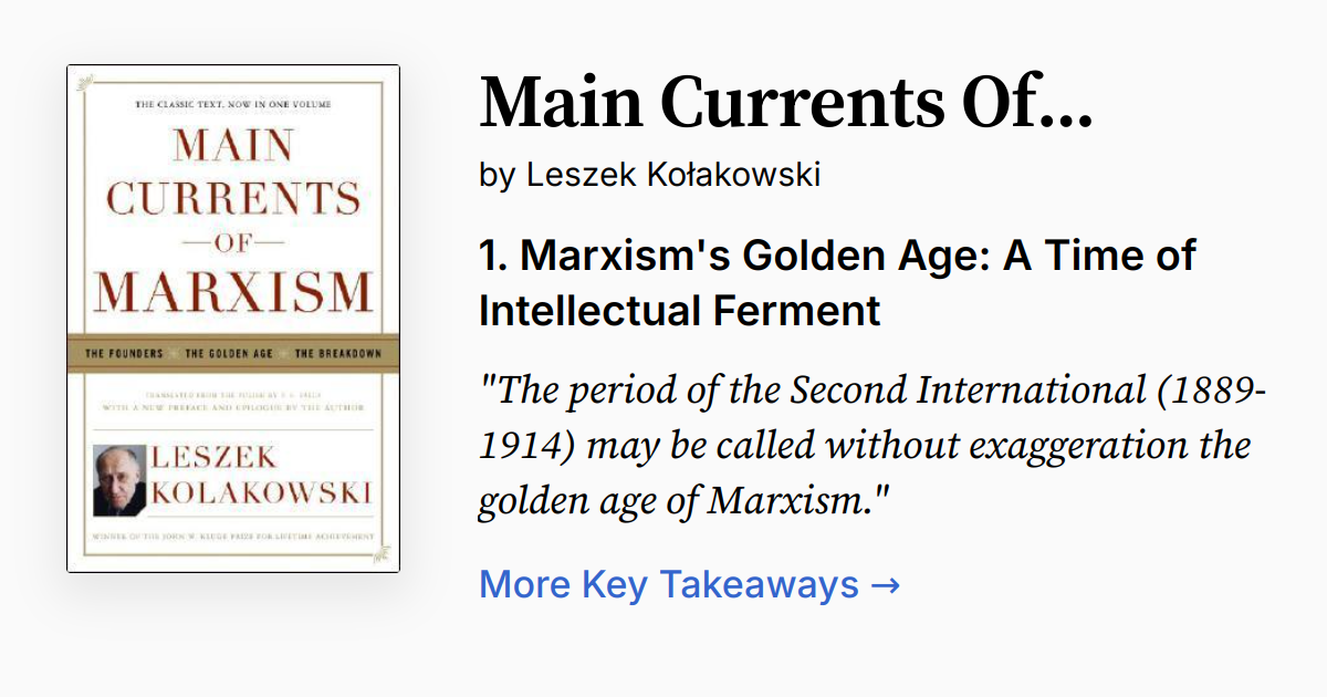 Main Currents Of Marxism | Summary, Audio, Quotes, FAQ