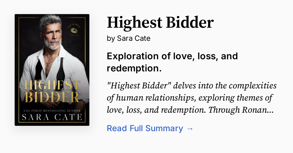 Highest Bidder by Sara Cate | Summary, Audio, Analysis, FAQ