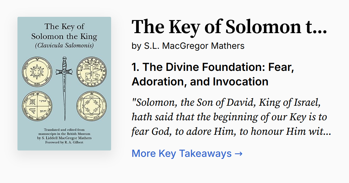 The Key of Solomon the King | Summary, Audio, Quotes, FAQ