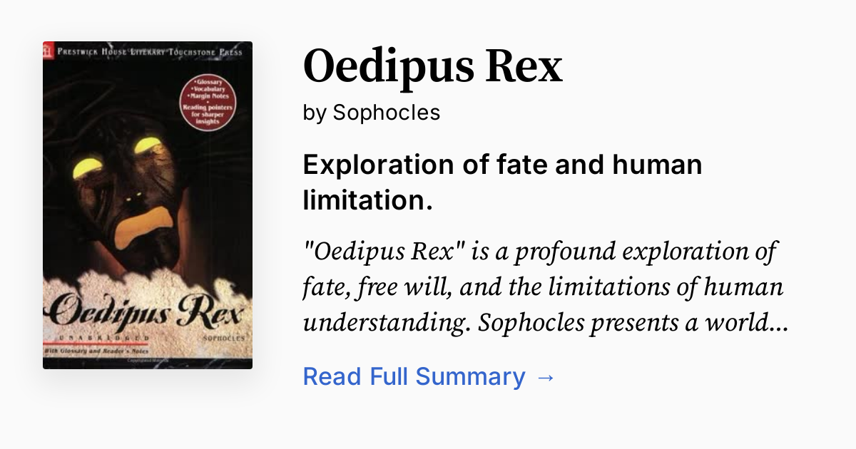 Oedipus Rex by Sophocles | Summary, Analysis, FAQ