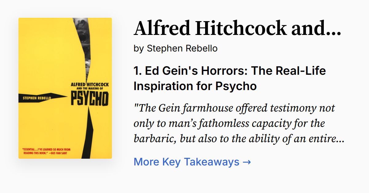 Alfred Hitchcock and the Making of Psycho | Summary, Quotes, FAQ, Audio