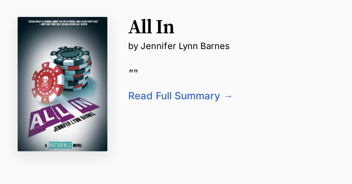 All In by Jennifer Lynn Barnes | Summary, Audio, Analysis, FAQ