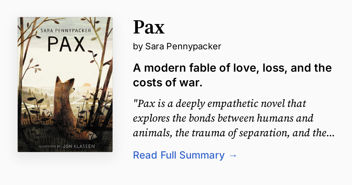 Pax by Sara Pennypacker | Summary, Analysis, FAQ