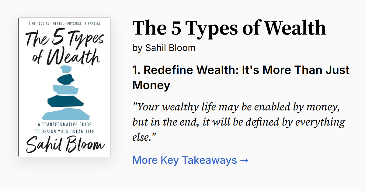 The 5 Types of Wealth | Summary, Quotes, FAQ, Audio