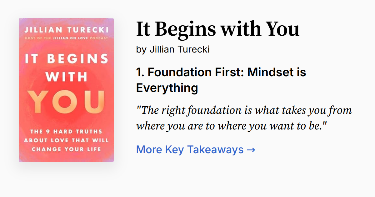 It Begins with You | Summary, Quotes, FAQ, Audio