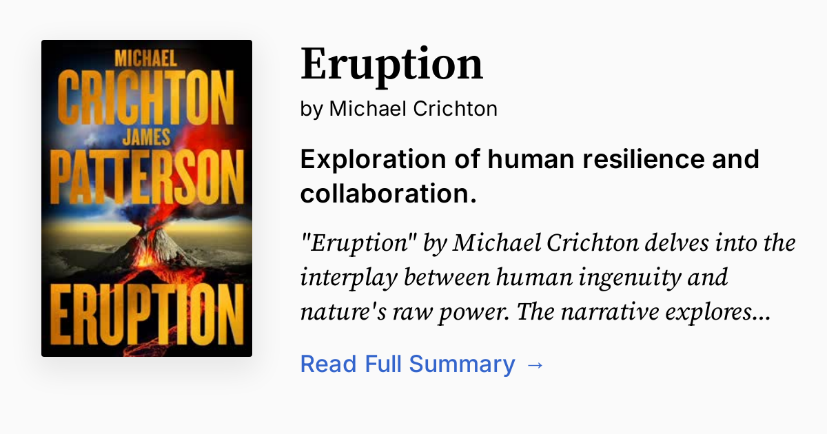 Eruption by Michael Crichton | Summary, Audio, Analysis, FAQ