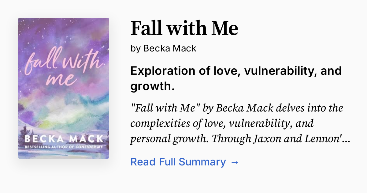 Fall with Me by Becka Mack | Summary, Analysis, FAQ