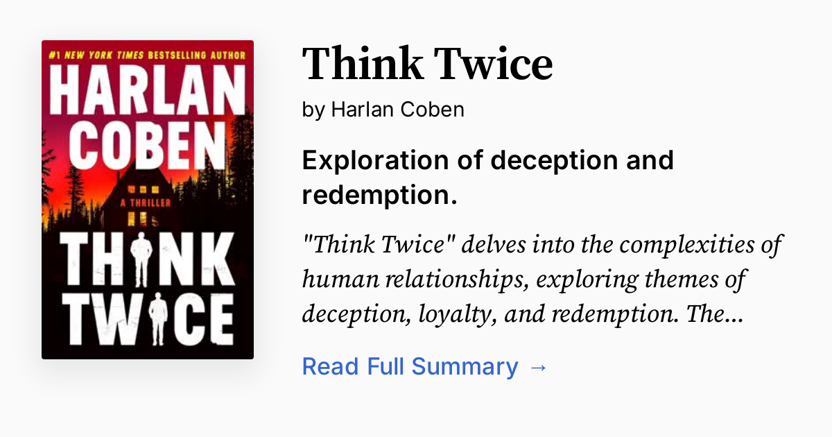Think Twice by Harlan Coben | Summary, Analysis, FAQ