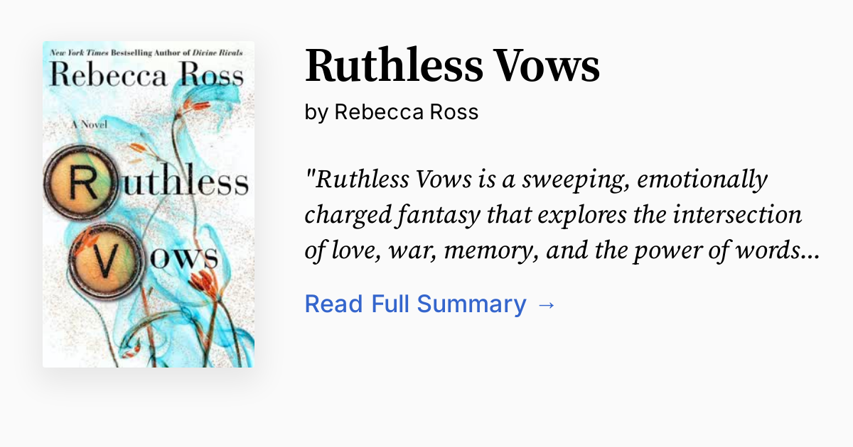 Ruthless Vows by Rebecca Ross | Summary, Audio, Analysis