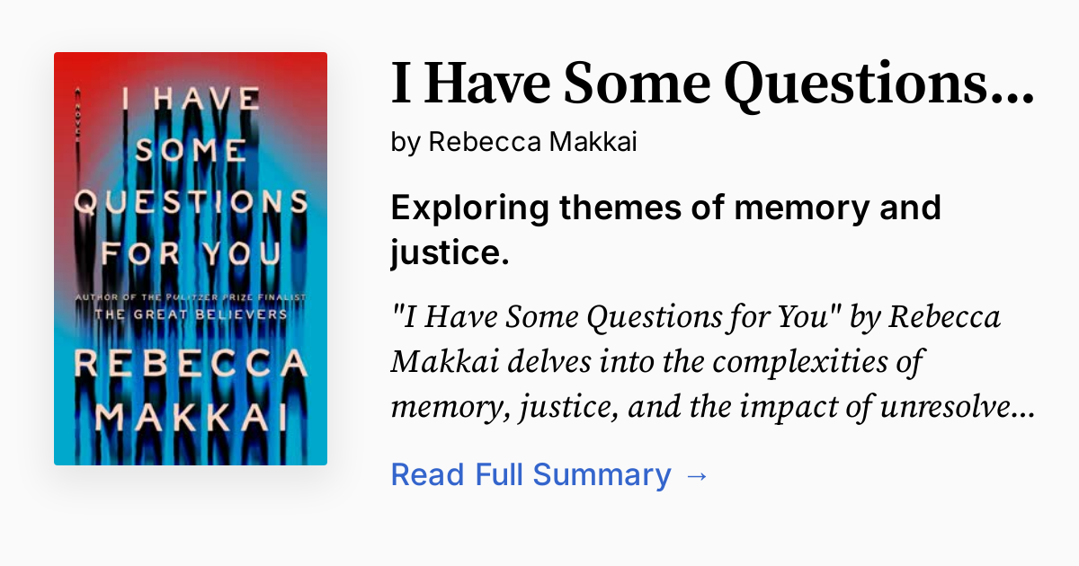 I Have Some Questions for You | Summary, Audio, Analysis, FAQ
