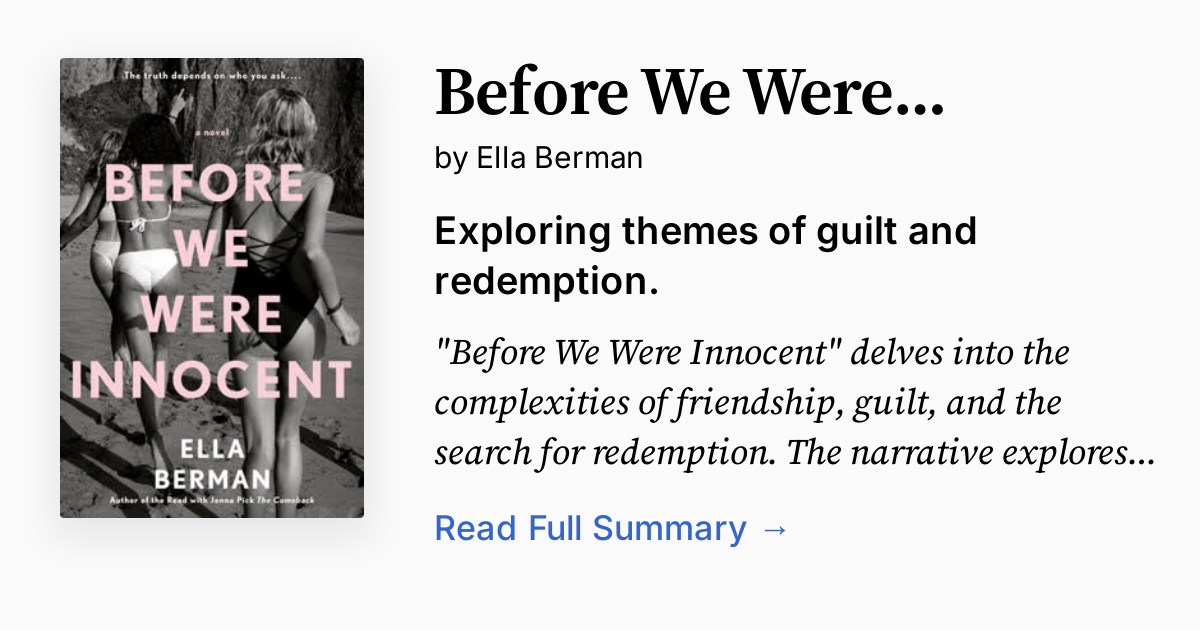 Before We Were Innocent | Summary, Analysis, FAQ