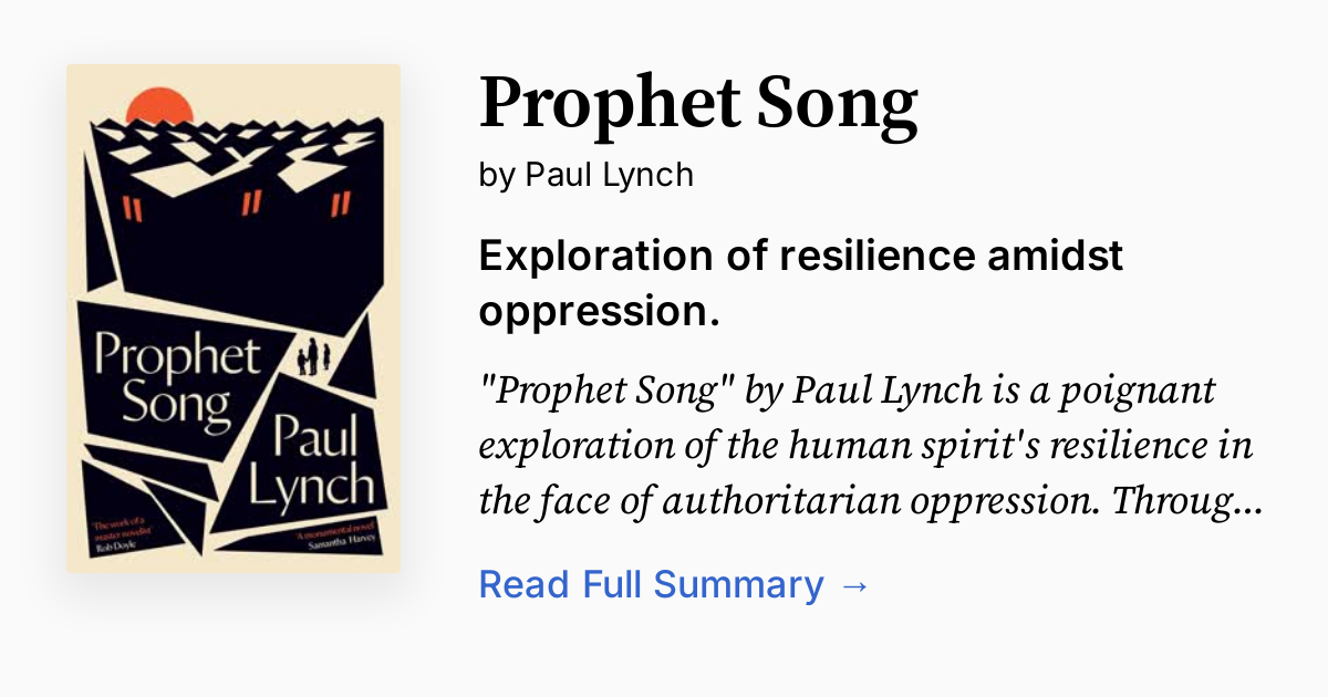 Prophet Song by Paul Lynch | Summary, Analysis, FAQ