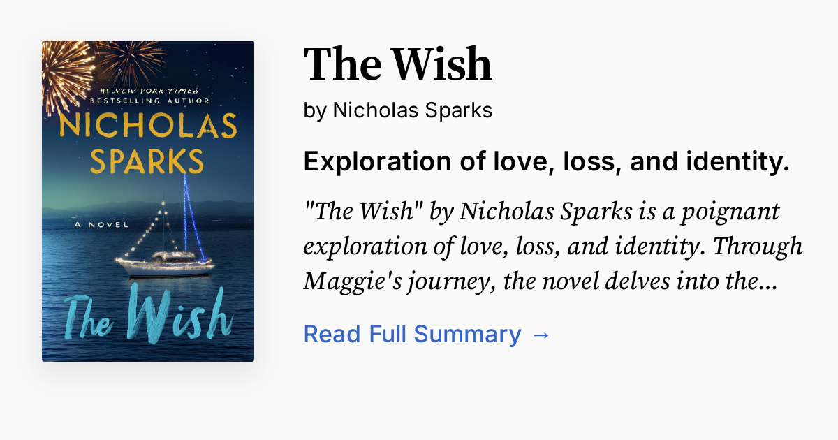 The Wish by Nicholas Sparks | Summary, Audio, Analysis, FAQ