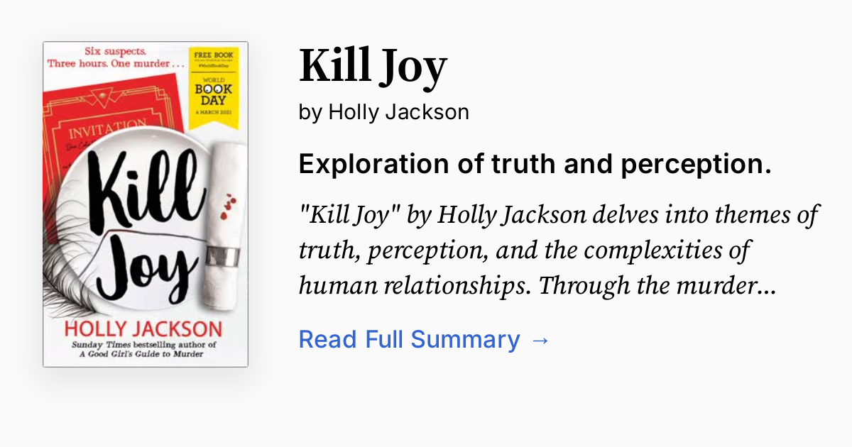 Kill Joy by Holly Jackson | Summary, Analysis, FAQ