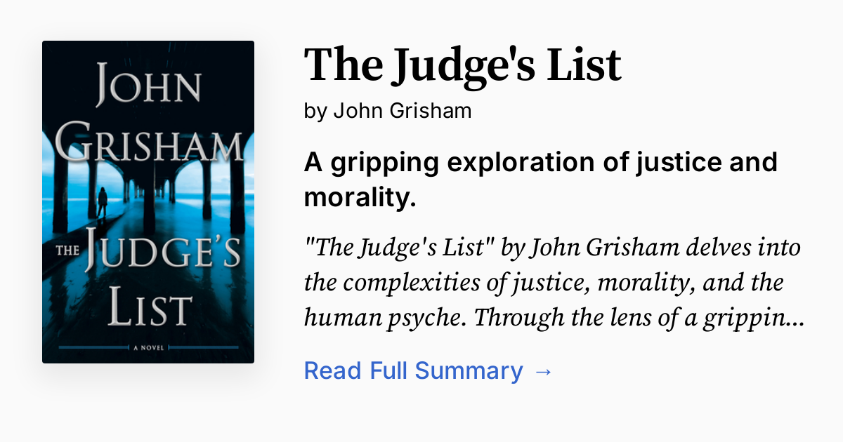 The Judge's List | Summary, Analysis, FAQ