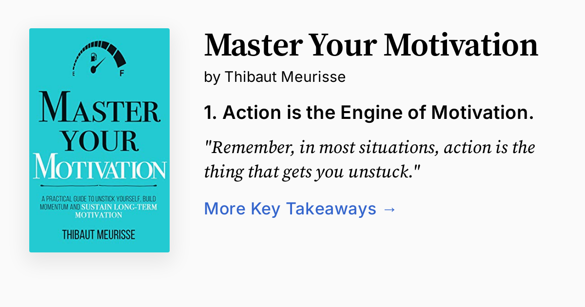 Master Your Motivation | Summary, Quotes, FAQ, Audio